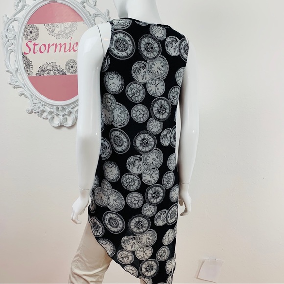 Adore | Tops | Adore Black White Striped Clock Hilow Tunic | Poshmark